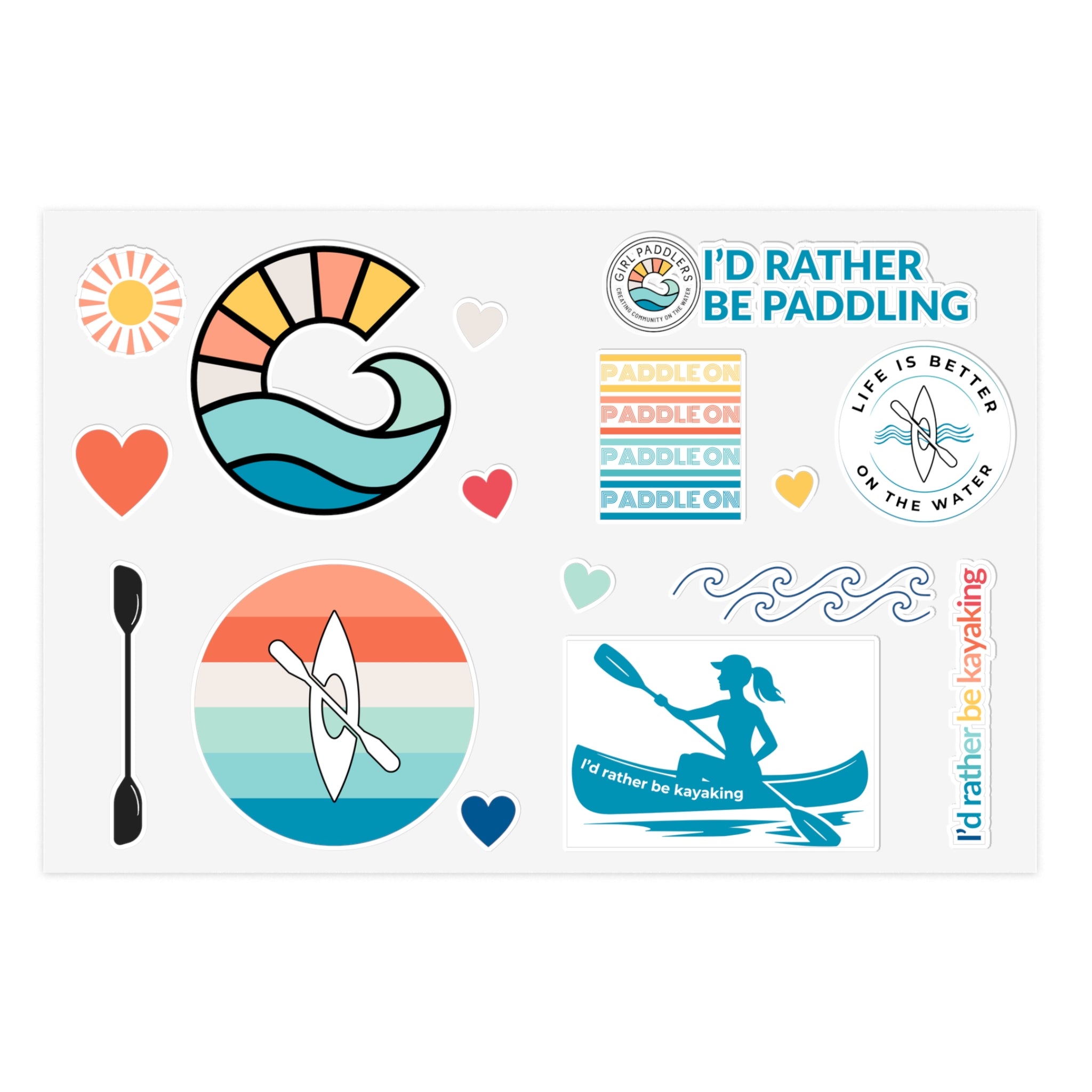 Kayaking Sticker Sheets – Girl Paddlers